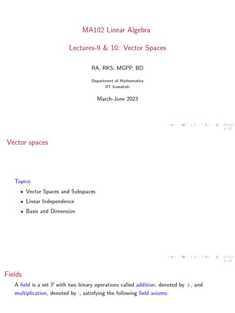 la lect 9 vspace 2023 pdf field mathematics linear subspace