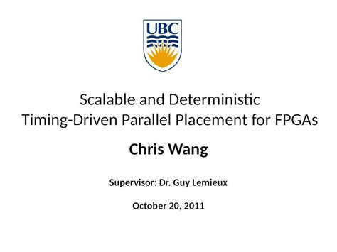 Pptx Scalable And Deterministic Timing Driven Parallel Placement For Fpgas Dokumentips