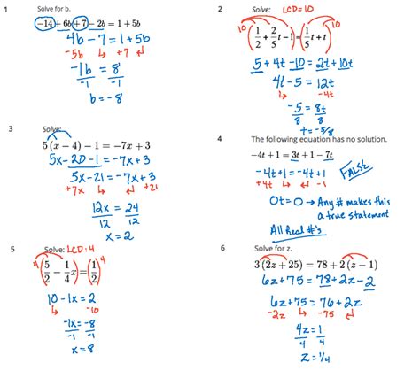 1 Solving Equations Review