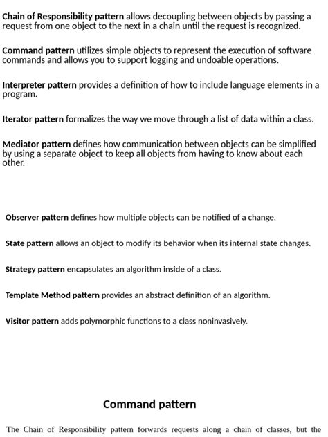Behavioral Patterns Pdf Class Computer Programming Method Computer Programming