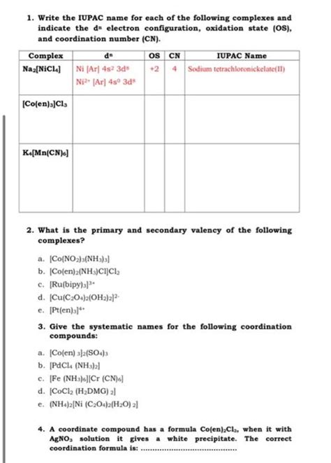 Solved Write The IUPAC Name For Each Of The Following Chegg Com