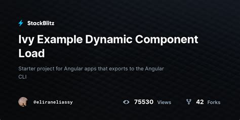 Ivy Example Dynamic Component Load Stackblitz