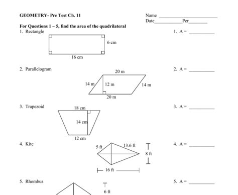 11 Geometry Chapter 6 Practice Test Surashkalisha