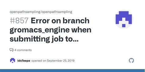 error on branch gromacs engine when submitting job to workload manager