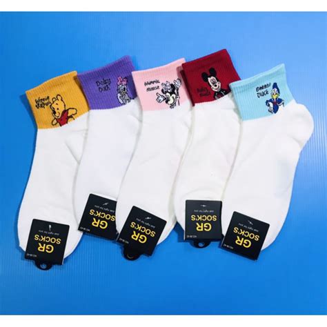 ถุงเท้าเซต 5คู่ ลายหมีพู งานน่ารัก มีพร้อมส่ง Mookkshopp Thaipick