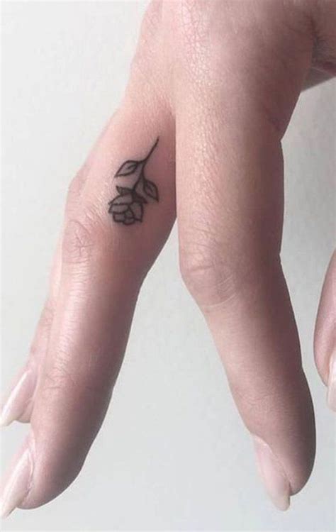Inner Finger Tattoo Flower Finger Tattoos Element Tattoo Hand And