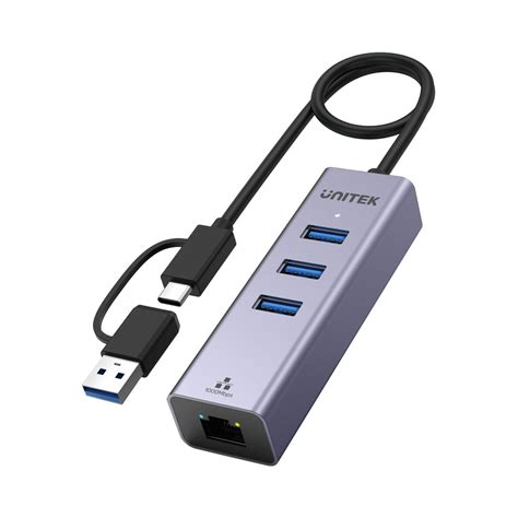 UNITEK Y B PORT USB HUB WITH GIGABIT ETHERNET AND TYPE C TO TYPE A ADAPTER Linkqage