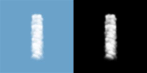 알파벳 소문자 설정 문자 I 구름 또는 연기 패턴 투명 한 그림 고립 된 파란 하늘 배경에 떠 있는 불투명 마스크 벡터 Eps