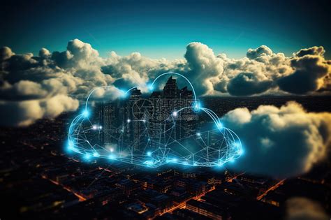 云端科技城市插画图片下载 正版图片 摄图网