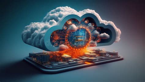 Cloud Computing Technology Concept Generative Ai Stock Illustration
