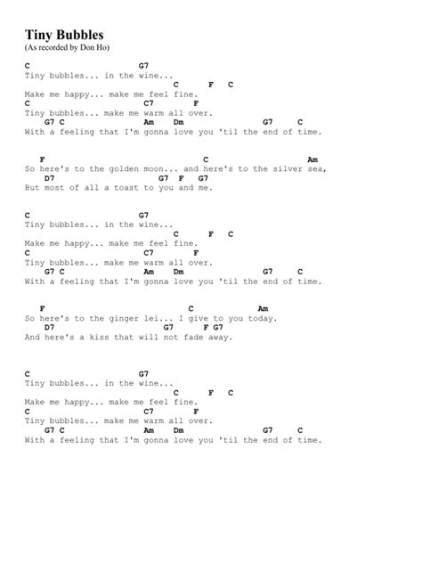 Tiny Bubbles In C Pdf