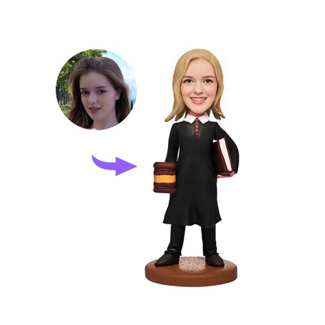 Female Judge Custom Bobblehead With Engraved Text Cherfel