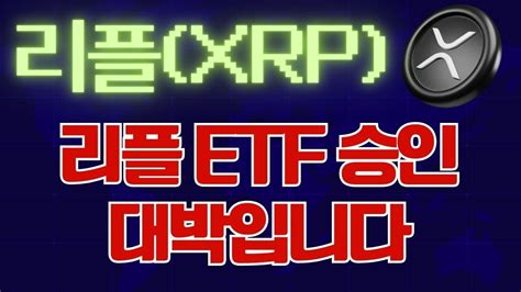 리플 리플 Etf 승인났습니다 끝 Xrp 리플 리플코인 리플전망 Youtube