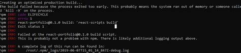 Npm Deploying React App On Ubuntu Build Failed Because Process Exited Too Early Stack