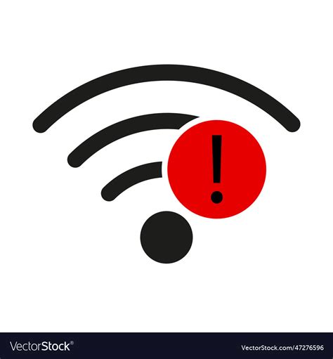 Wifi Icon With Exclamation Mark In The Middle Vector Image