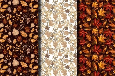 Premium Vector Seamless Autumn Pattern With Fall Leaves