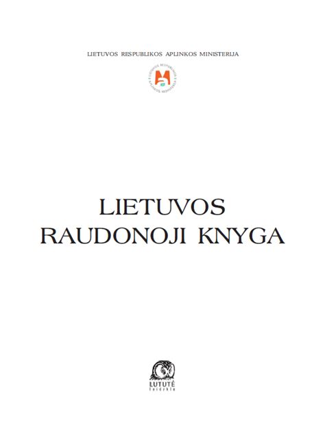 Red Data Book Of Lithuania 2007 Archive Version The National Red List Project