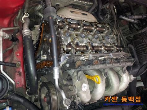 뉴카렌스 타이밍 체인커버 엔진오일 누유로 인한 정비 타이밍 커버 체인커버 동백 카센타 동백 카센터 카젠 오일누유 세타엔진 오일 타는냄새 네이버 블로그