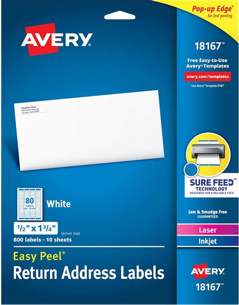 Avery Printable Return Address Labels With Sure Feed 05