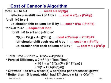Ppt Cs 267 Dense Linear Algebra Parallel Matrix Multiplication