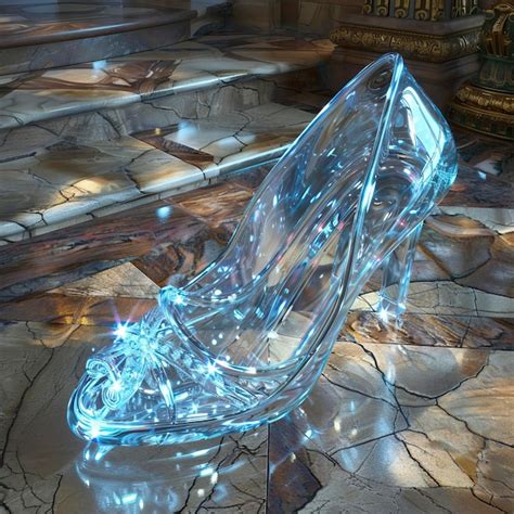 3d Image Of Cinderellas Glass Slipper On The Floor Premium Ai