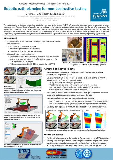Pdf Robotic Path Planning For Non Destructive Testing