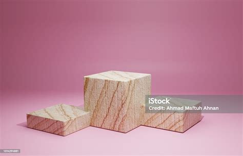 나무 질감과 3d 서 모형 모의 3d 연단 추상 모의 장면 파스텔 색상 제품을 위한 지오메트리 셰이프 포디움 배경 3차원 형태에 대한 스톡 사진 및 기타 이미지 Istock