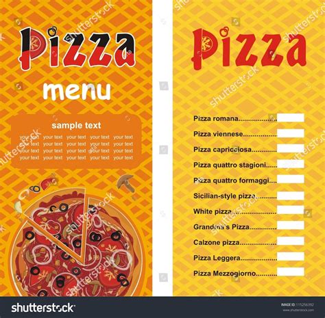 Pizza Menu Template Vector Illustration Stock Vector Royalty Free 115256392 Pizza Menu Template Vector Illustration Stock Vector Royalty Free 115256392