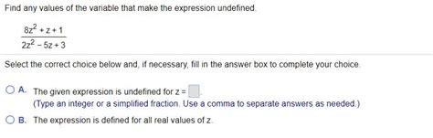 Solved Find Any Values Of The Variable That Make The