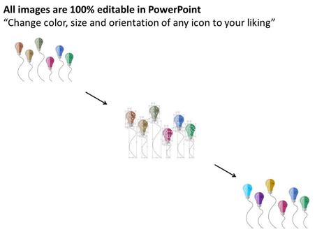 Cr Six Bulbs With Icons Idea Generation Flat Powerpoint Design