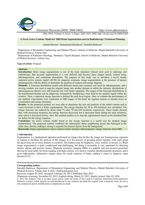 Pdf A Novel Active Contour Model For Mri Brain Segmentation Used In