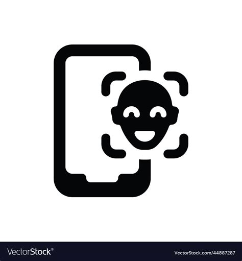 Mobile Face Recognition Icon Royalty Free Vector Image