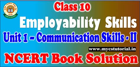 Class 10 Employability Skills Unit 3 Information And Communication Technology ICT Skills II