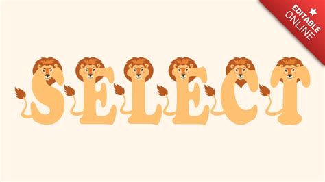 Select Lion King Cartoon Font Text Effect Generator