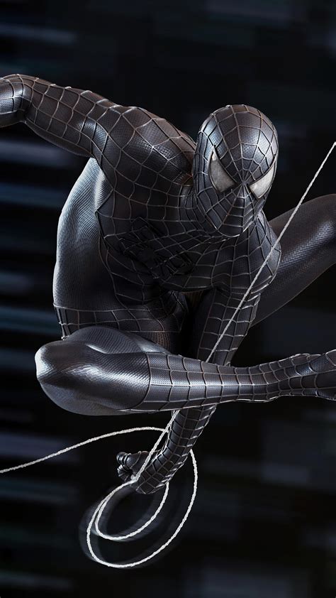 Обои человек паук черный рендеринг 1080x1920 Iphone 6s 7 8 от Virtual картинки на рабочий