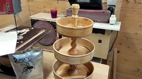 Как сделать трехэтажную фруктовницу своими руками,токарка - YouTube