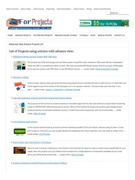 Advanced View Arduino Projects List Use Arduino For Projects Pdf Wi Fi Internet Of Things