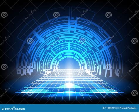 Abstract Future Circle Concept Innovation Connect Digital Line