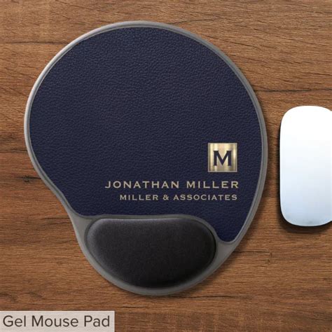 Elegant Gold Initial Logo Gel Mouse Pad Zazzle