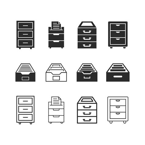 Premium Vector File Cabinet Icon Vector Template