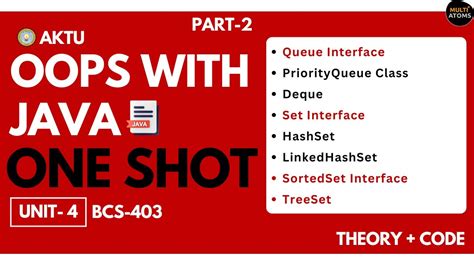 Java Oops In One Shot Unit 4 Part 2 Oops With Java 4th Sem Bcs 403 Java Collection
