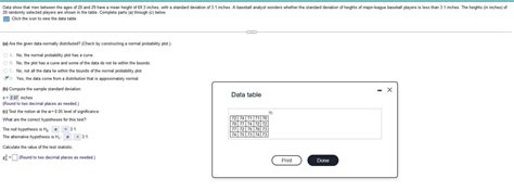 Solved 20 Randomly Selected Players Are Shown In The Table