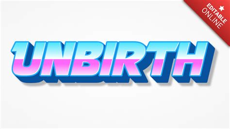 Unbirth Glowup Text Effect Generator