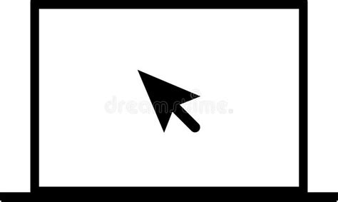 Laptop Click Cursor Black And White Icon Stock Illustration