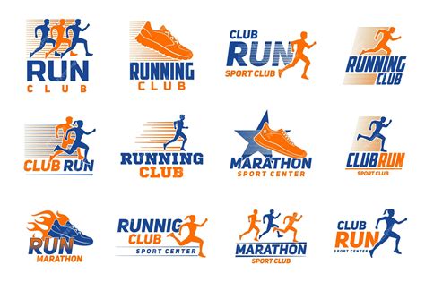 Premium Vector Marathon Run Sport Icon With Vector Athletes Runners Color Silhouettes Of