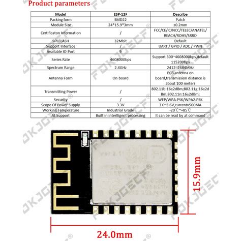 Mô Hình Wifi Esp8266 Esp 12 Esp 12e Esp 12f Esp 12s Esp12 Chuyên Dụng Shopee Việt Nam