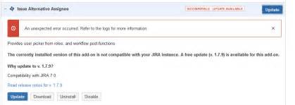 Cannot Update Plugin An Unexpected Error Occured Refer To Logs For More Information Jira