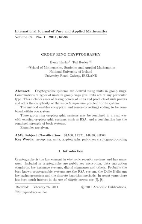 Pdf Group Ring Cryptography
