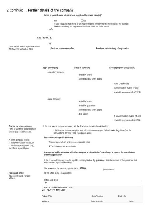 Asic Form 201 Application For Registration As An Australian Company Asic Form 201 Application For Registration As An Australian Company