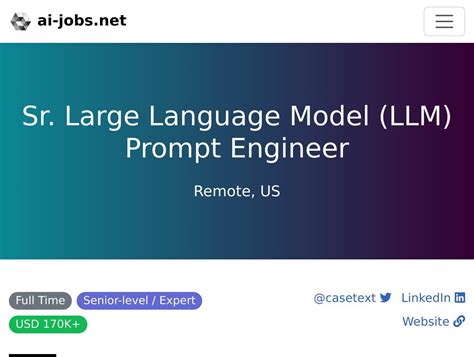 [hiring] sr large language model llm prompt engineer remote r ai
